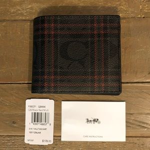 Coach | Bags | Nwt Authentic Coach Signature 3in Plaid Wallet | Poshmark